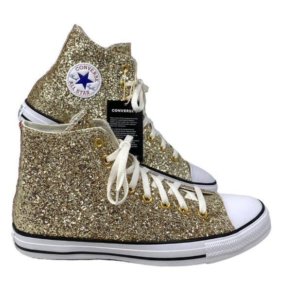 Converse | Shoes | Converse Ctas High Orange Glitter Synthetic Sneakers ...